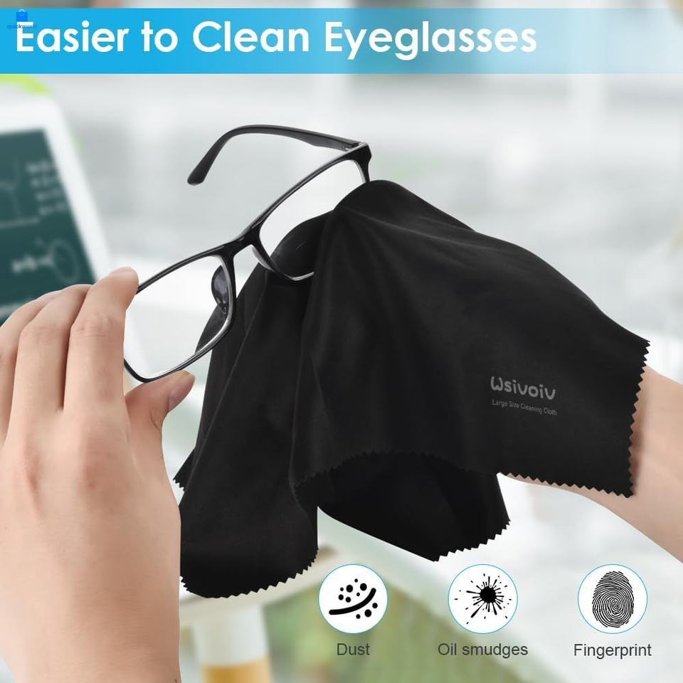 6PCS Large Eyeglass Cleaning Cloths, 12 x12 inches Glasses Cleaner ...