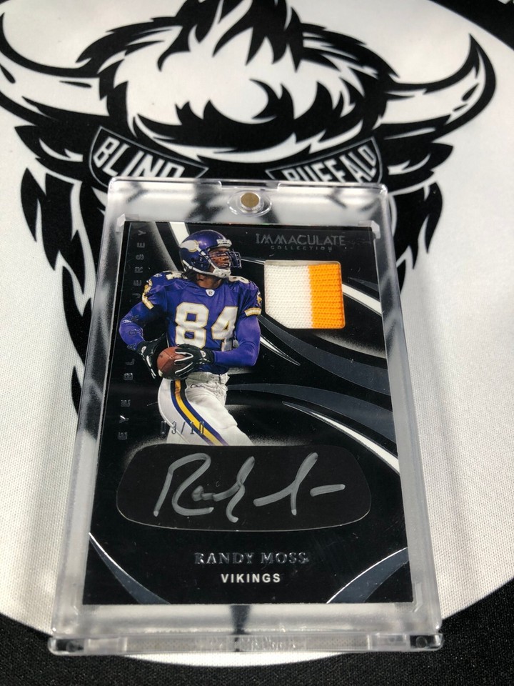 Randy Moss Immaculate Eye Black Jersey /10 2020 Auto Mem Patch | eBay