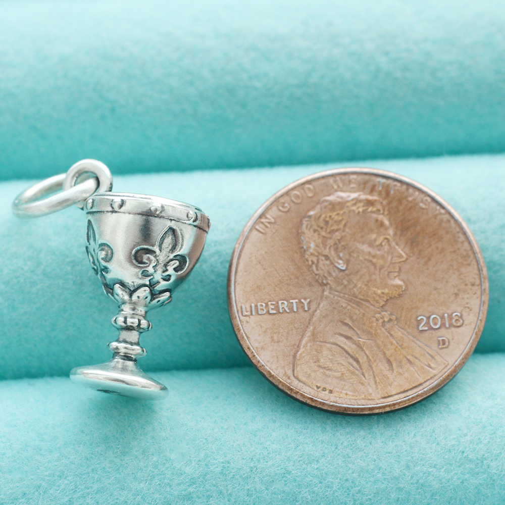 925 Sterling Silver Holy Grail Pendant Chalice Charm Knights Templar ...