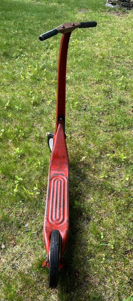 Vintage Radio Red Metal Foot-Push Scooter with Stand | eBay