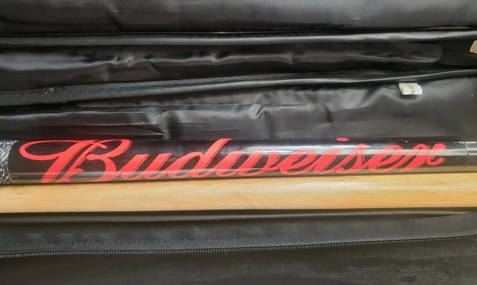 🔥🚨Vintage Budweiser Pool Cue Stick 2 Piece W/ Bag Nice! RARE! Busch ...