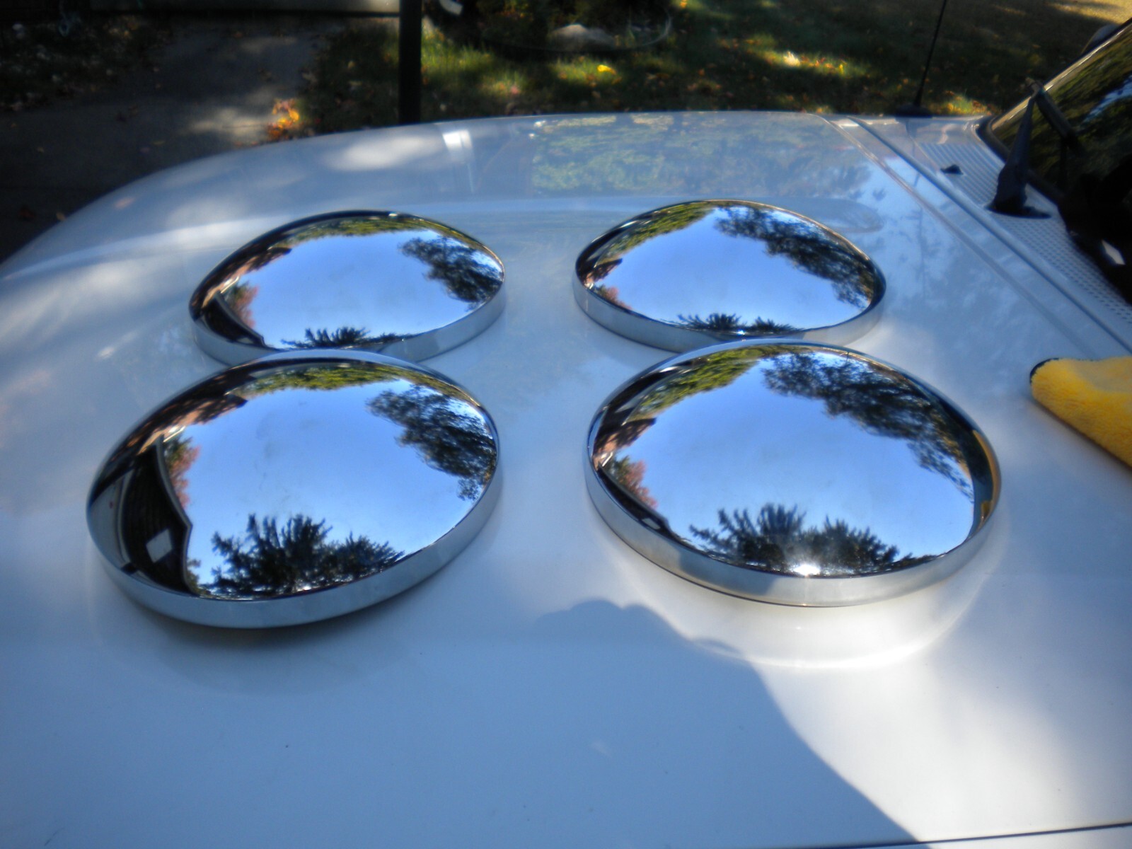 ** 1940's 1950's Chevy Ford Mopar Chrome Baby Moon 9 1/2" Hubcaps Rat ...