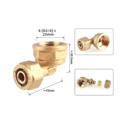 Aluminum Plastic Fittings with Brass Coating for 1216 Pipe Systems 2 ...