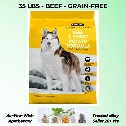 35 lb Kirkland Signature Grain-Free Dog Food with Beef & Sweet Potato ...