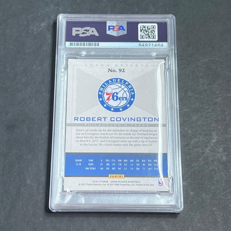 2016-17 Panini Grand Reserves #92 Robert Covington Signed Card AUTO 10 ...