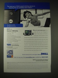 2001 Dell Dimension 4300 Desktop Ad - The best part of Dell's award ...