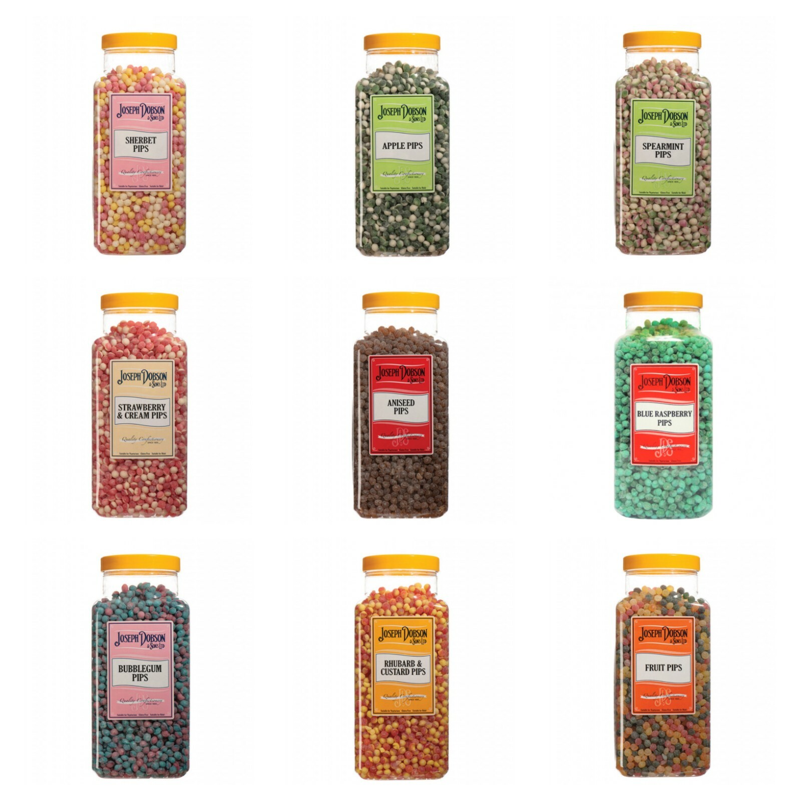DOBSONS PIPS HARD TRADITIONAL CANDY Pick n Mix Retro Sweets 11 FLAVOURS ...