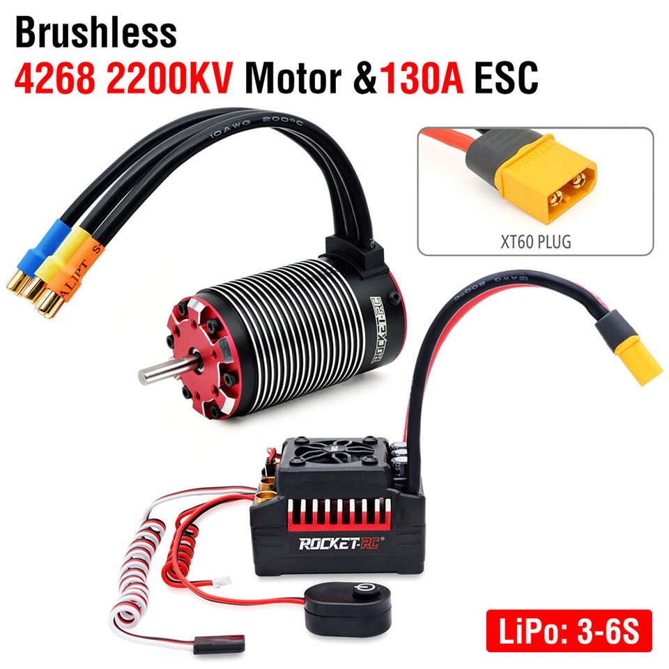 Rocket-RC Brushless Motor 4268 4274 4292 160A 130A ESC Combo for 1/8 1/ ...