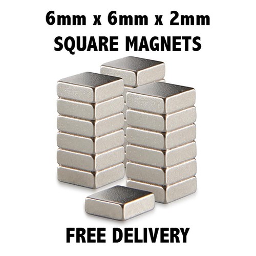 VERY STRONG Small Mini Neodymium Square Blocks Cube Magnets 6mm x 6mm x ...