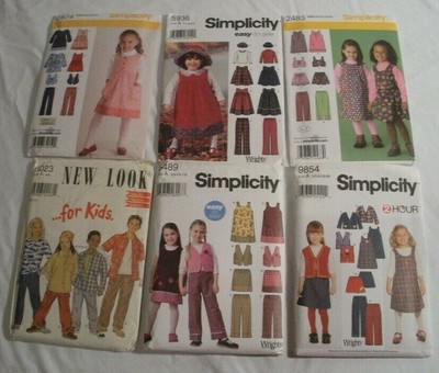 Girls Clothing 6 Patterns Simplicity 5489 9854 5936 2874 2483 New Look ...
