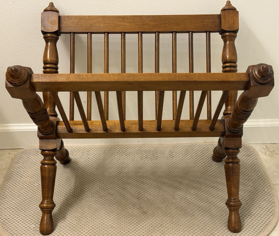 VINTAGE -Tell City Solid Hard Rock Maple -Andover Magazine Rack- MID ...
