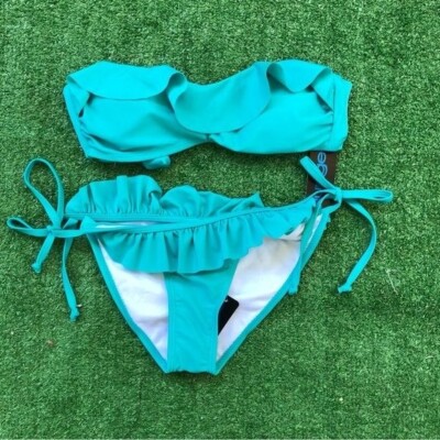 Teal Strapless 2 Piece Bikini Bathing Suits Size XS | eBay