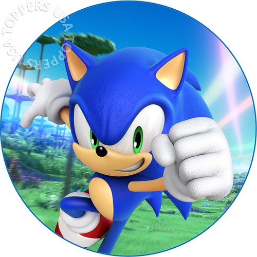 EDIBLE Sonic the Hedgehog Birthday Cake Topper Wafer Paper Round 7.5 ...