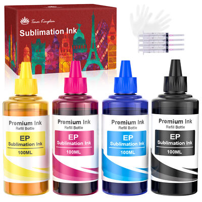 4-pack Sublimation Ink for Epson ET-2760 2720 2800 2803 15000 WF 7510 ...