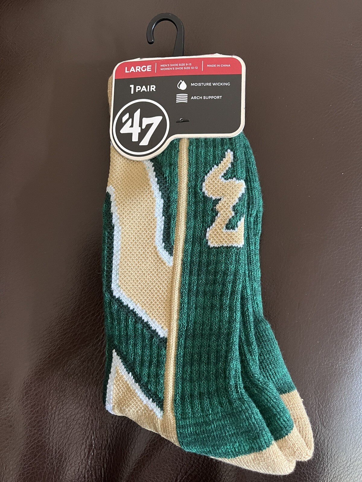 NWT NCAA 47 Brand USF Football Basketball Crew Socks South Florida ...