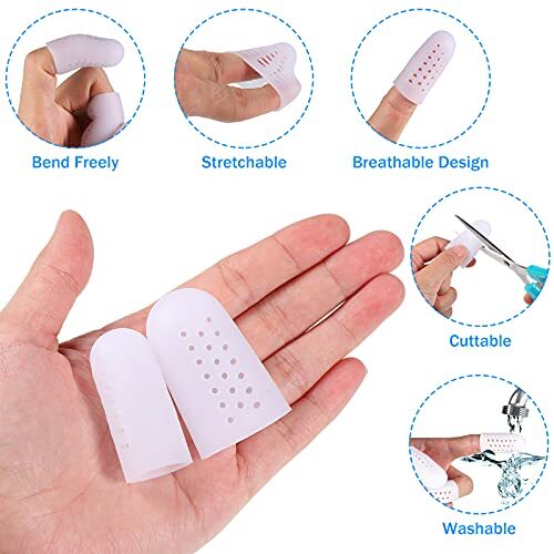 20 Pcs Gel Finger Cots Silicone Finger Protectors Fingertips Sleeves ...
