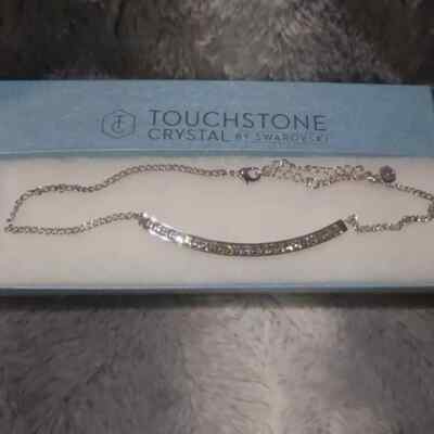 Touchstone Crystal By Swarvoski Clear Crystal Statement Necklace NIB $78 | eBay