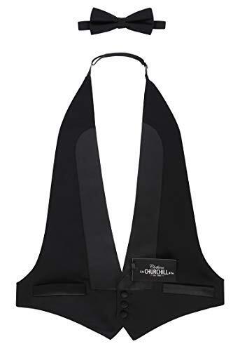 Men's Classic Formal 100% Wool Black Backless Tuxedo Vest with Bow Tie ...