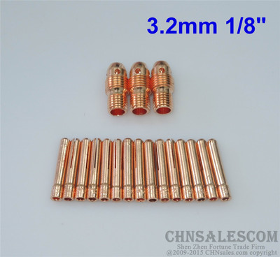 18 pcs 13N29 Collet Body and 13N24 Collet for Tig Welding WP-9/20/25 3 ...