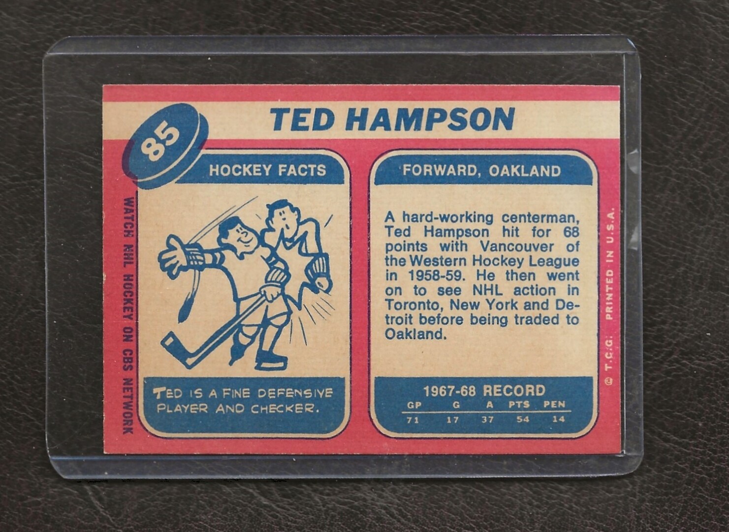 1968-69 Topps Hockey #85 Ted Hampson, Oakland Seals, NM! | eBay
