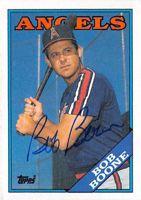 Bob Boone autographed baseball card (California Angels) 1988 Topps #498 ...