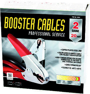 Deka 04848 2 Gauge 20 Feet Booster Cable Copper Clad Aluminum Clamps ...