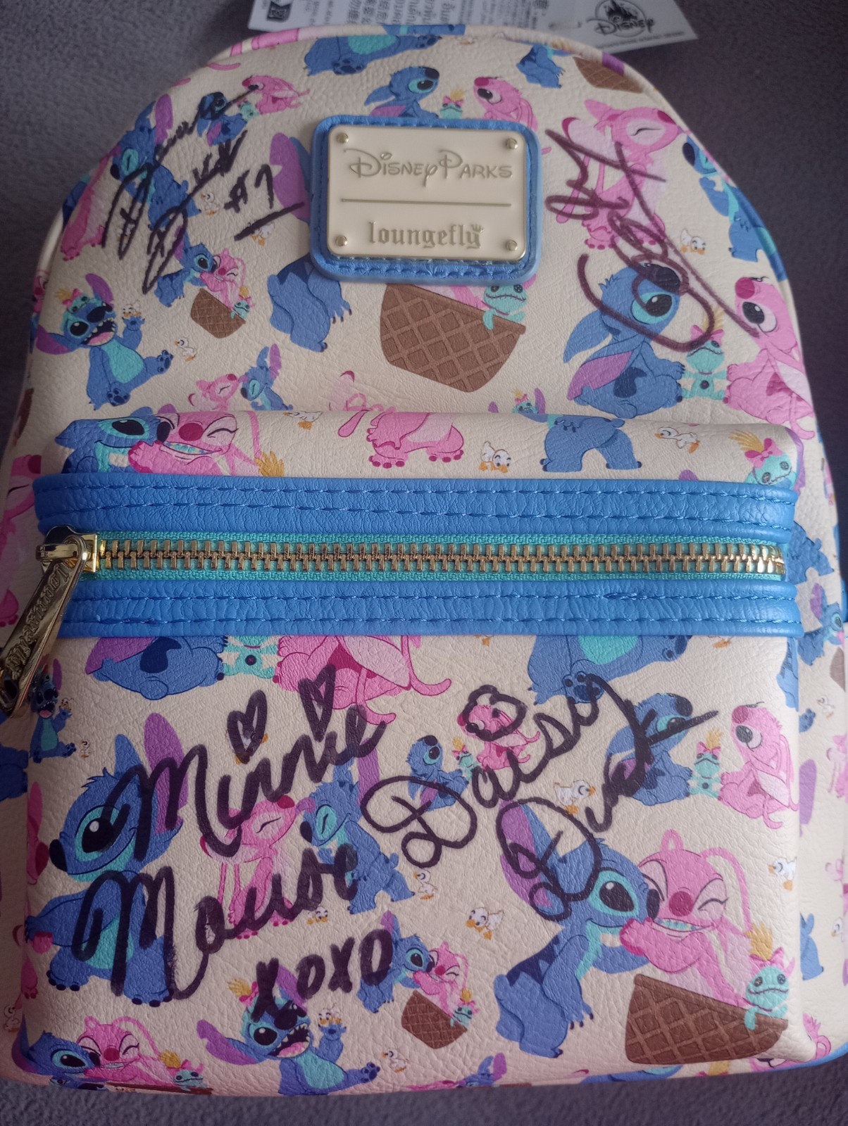Disney Parks Loungefly Bag Stitch & Angel With Disney Autographs New ...