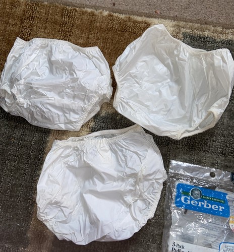 Vtg 3 Pr Gerber Toddler Plastic Rubber Viny Pants 18 Lbs Diaper Cover ...