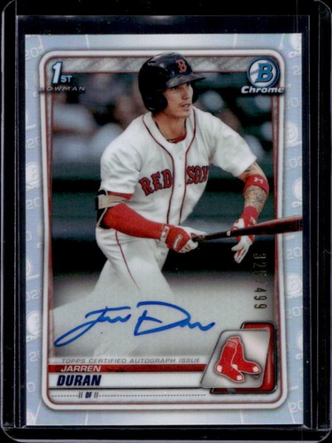2020 Bowman Jarren Duran Chrome Prospect Auto Refractor #325/499 Red ...