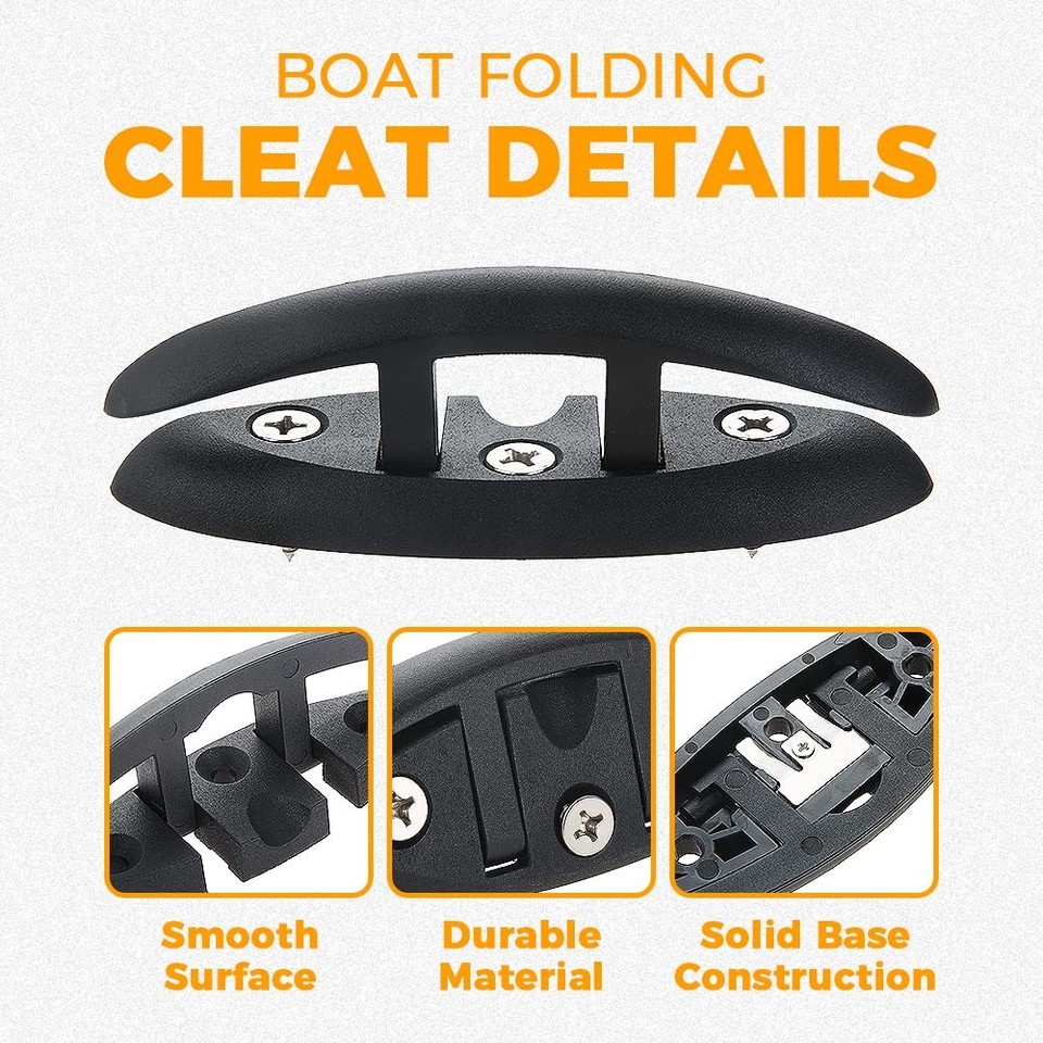Folding Boat Cleat, 4 Pack Flip Up Dock Mooring Cleat, Marine Deck Rope ...