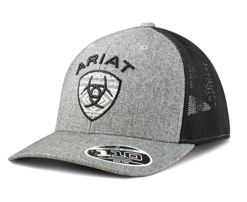 Ariat Mens Hat Baseball Cap Logo Mesh Snap Back Grey A300064606 701340723887| eBay