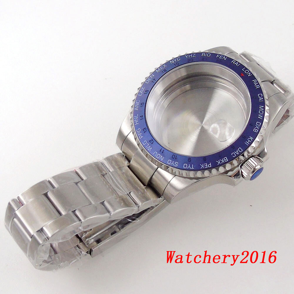 Bliger 40mm Mens Watch Case Fit NH35A NH34 Sapphire Glass Black ...