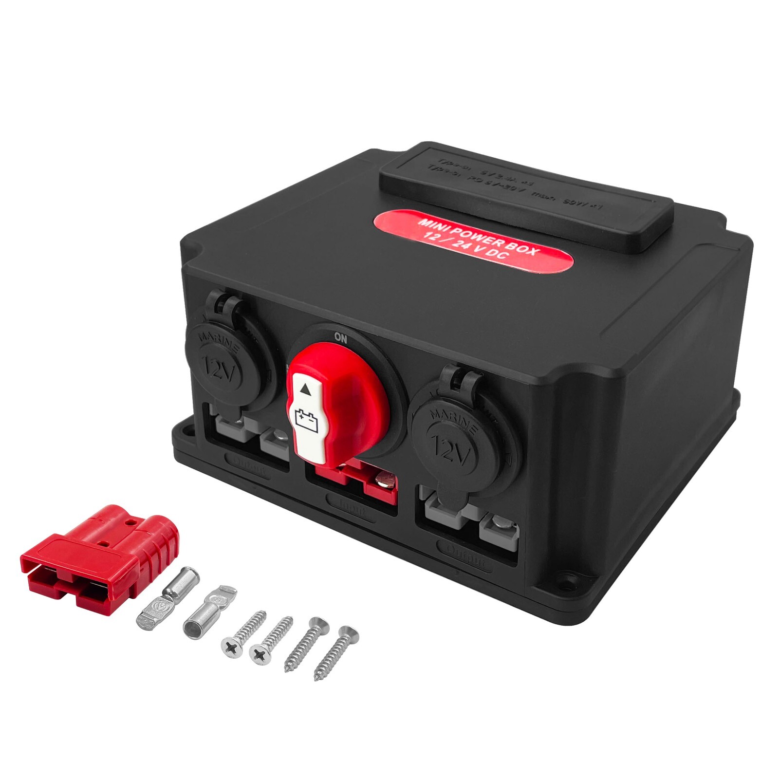 12V/24V DC Mini Power Distribution Control Box USB Switch Panel for ...