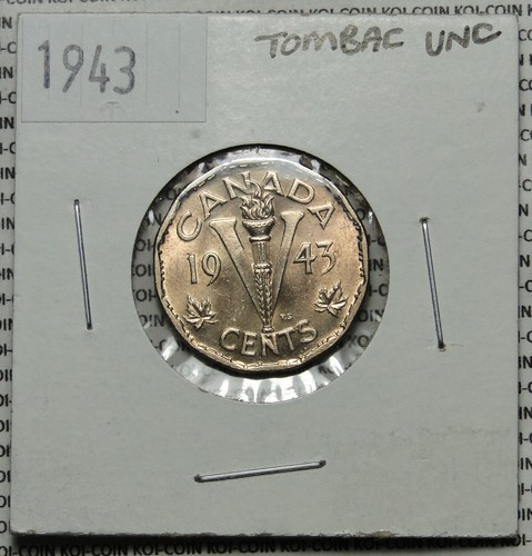 UNC Canada 1943 Victory Tombac 5c nickel coin | eBay