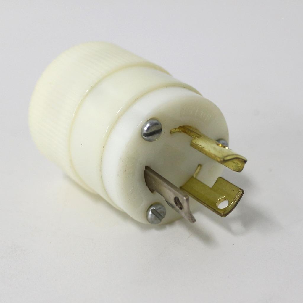 10 Pack - Bryant 4721-N White Locking Nylon Attachment Plug 2 Pole, 15A ...