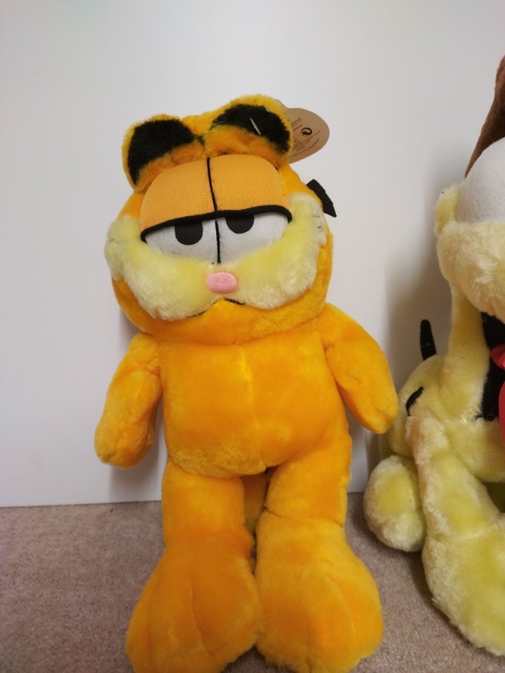 Vintage Garfield Odie Large Play-by-Play Dog Plush Toy 12” & Garfield ...