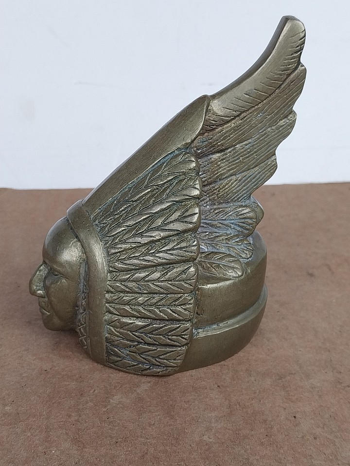 1926 1927 Pontiac Radiator Cap Hood Ornament Solid Brass Indian Chief ...