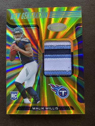 2022 Certified Malik Willis Gold New Generation Rookie 3 Color Patch RC ...