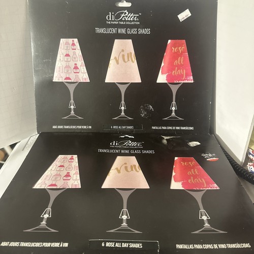 Di Potter Parchment Translucent Wine Glass Shades Set of 12 Paper ROSE ...