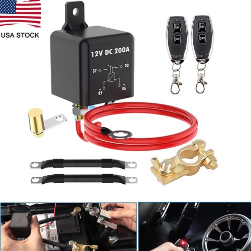 Remote RV Car Battery Disconnect Switch Kit 200A DC 12V Top Post ...