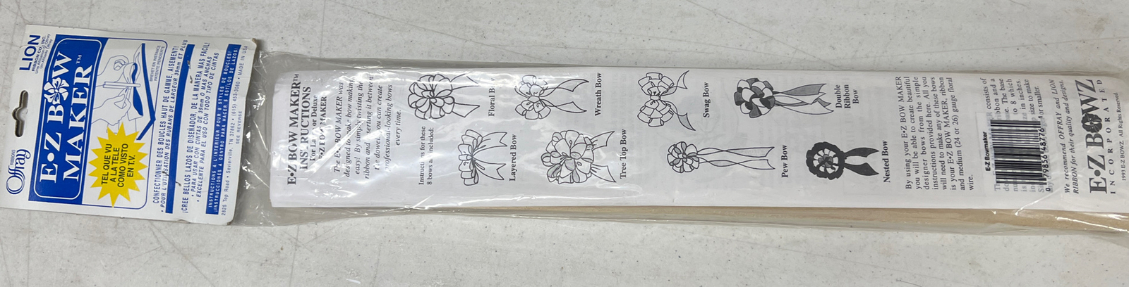 Offray E Z Easy Bow Maker Instructions Lion Ribbon Co Vintage 1993 ...