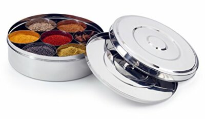 Zinel Spice BoxMasala Dabba with 7 Comparments and 2 Stainless Steel ...