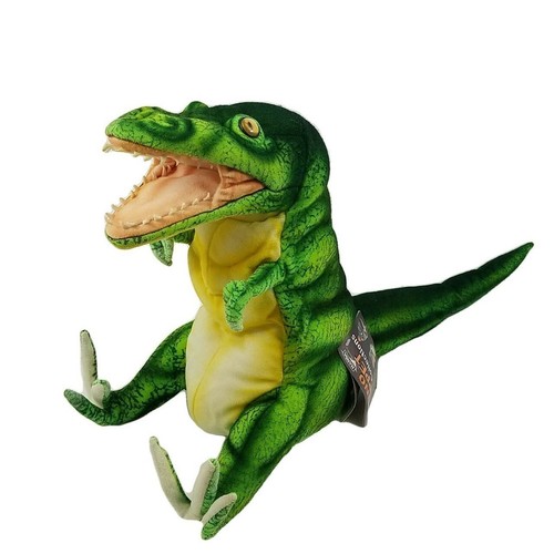 T Rex Neon Green Dinosaur Hand Puppet Doll Hansa Real Looking Plush ...