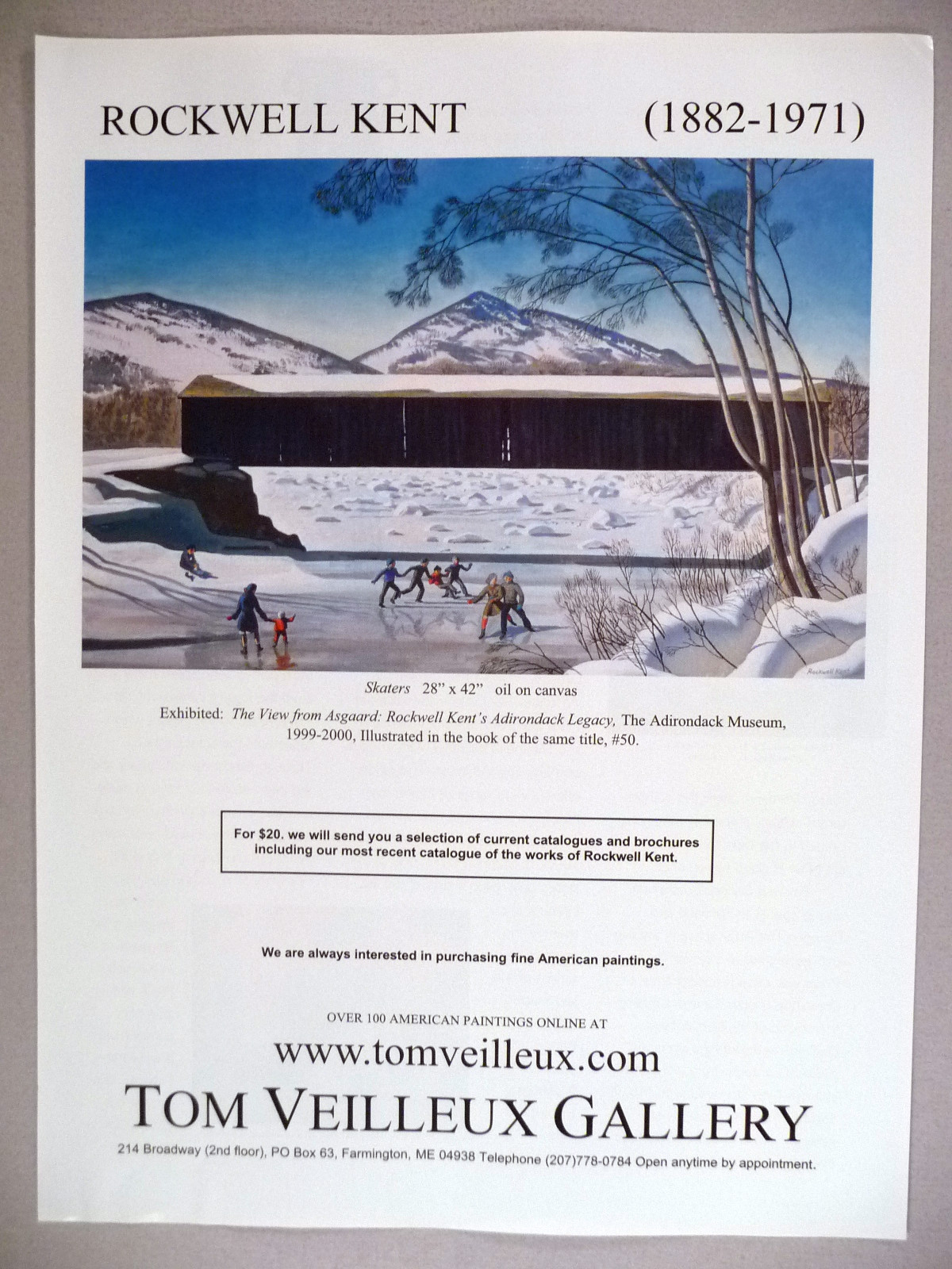 Rockwell Kent Art Gallery Exhibit PRINT AD - 2001 | eBay