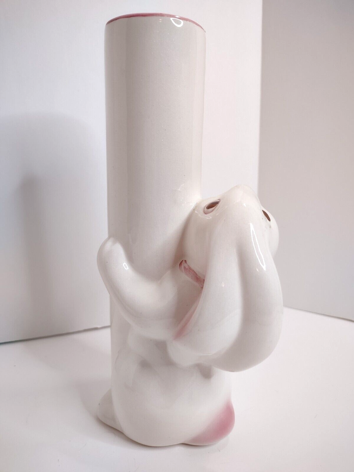 Vintage Ceramic Weiss Easter Bunny Rabbit Bud Vase 1987 Hand Painted ...