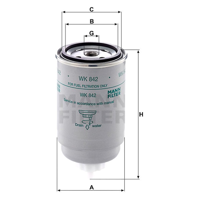MANN WK842/2 - Fuel filter cross reference