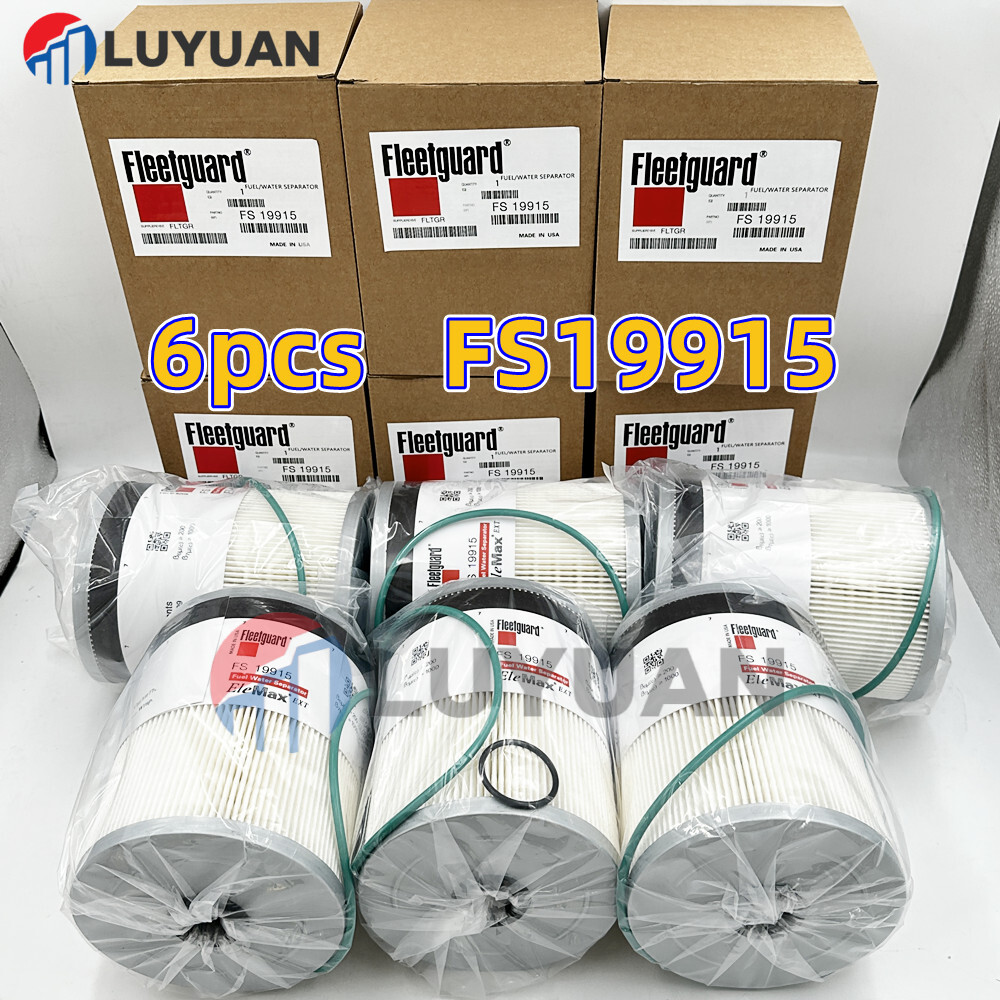 6 PCS Fleetguard FS19915 Fuel Filter Cummins with Water Separator ...