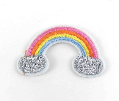 Rainbow Arch Cloud Patch sew Iron On Embroidered Applique LGBT Pride ...
