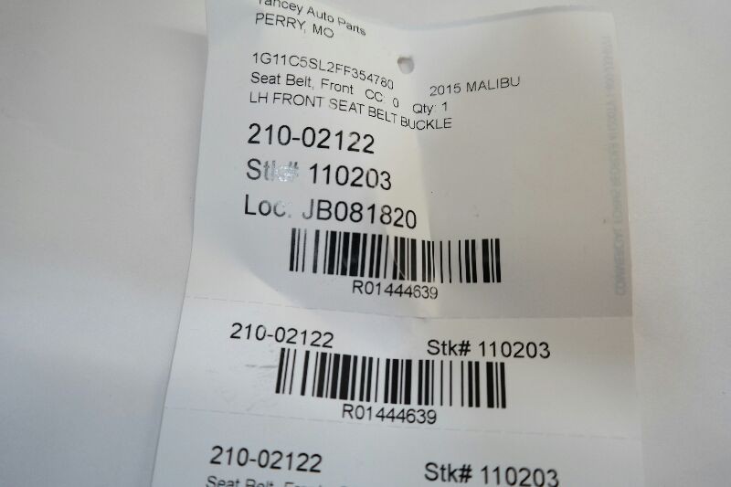 Used Front Left Seat Belt Front fits: 2015 Chevrolet Malibu driver ...