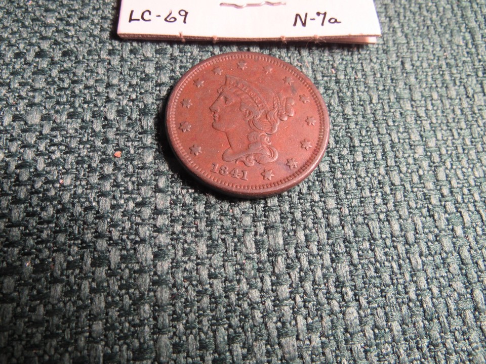 1841 large cent VF COINS GRADED BY A COIN DEALER NOT ME SO SELLING AS ...